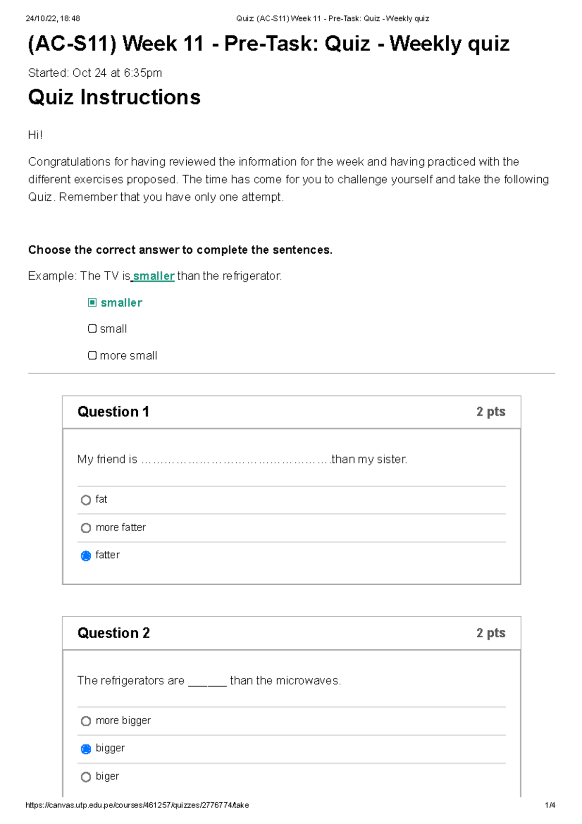 Quiz (AC-S11) Week 11 - Pre-Task Quiz - Weekly quiz - (AC-S11) Week 11 - Pre-Task: Quiz - Weekly ...