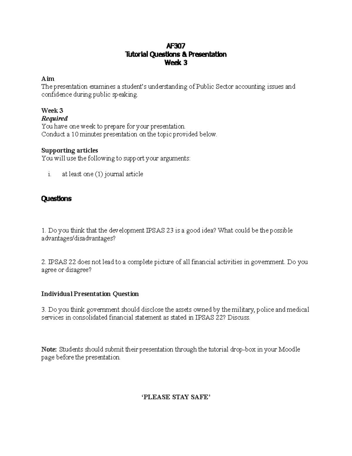 Week 3 - Student - EC202 - AF 307 Tutorial Questions & Presentation ...