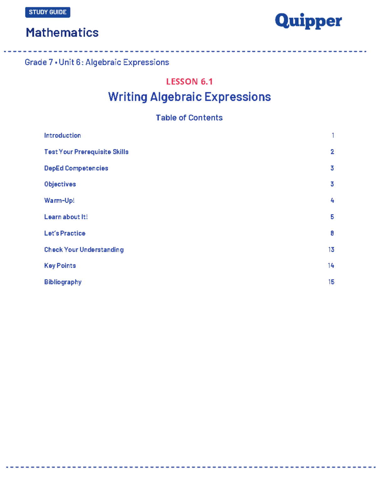 ME Math 7 Q2 0601 SG - Math - Grade 7 • Unit 6: Algebraic Expressions ...
