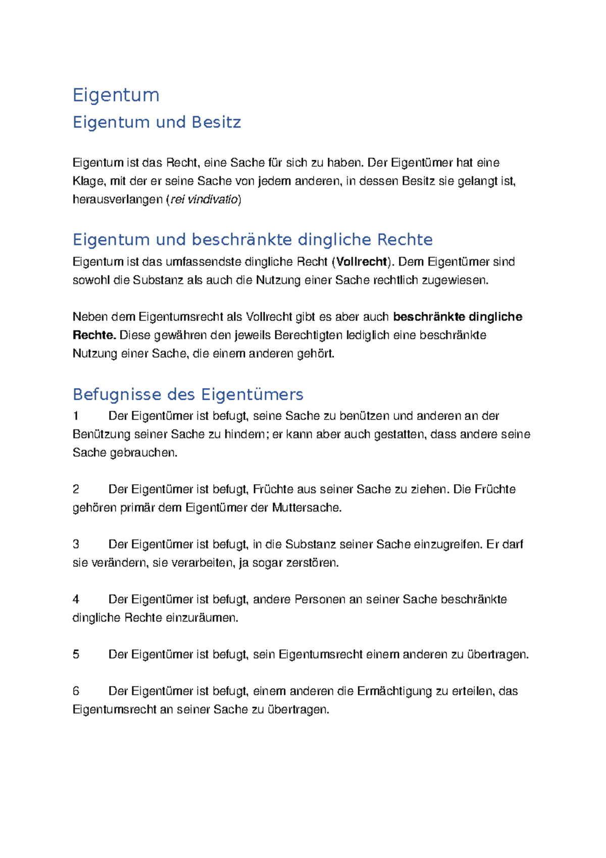 Eigentum - Wintersemester - Eigentum Eigentum und Besitz Eigentum ist ...