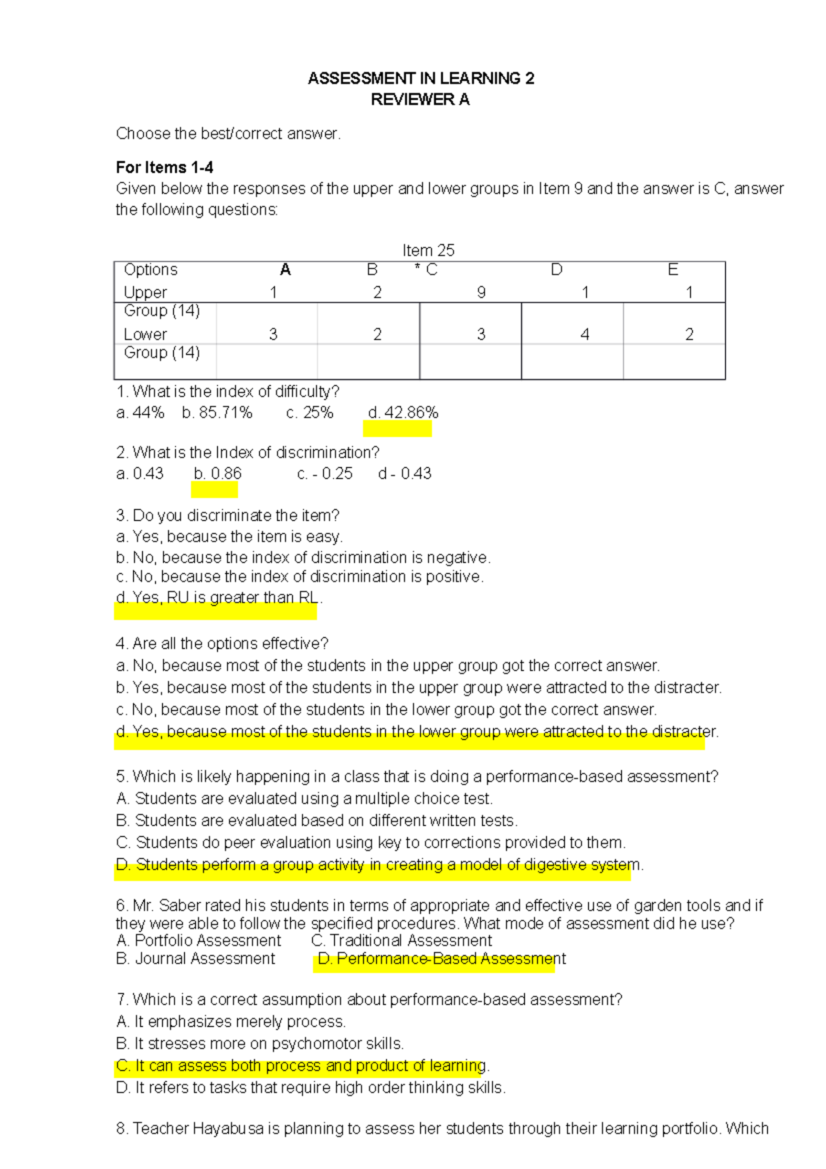 AOL 2 Reviewer 1 - assessment of learning lecture notes. - ASSESSMENT ...