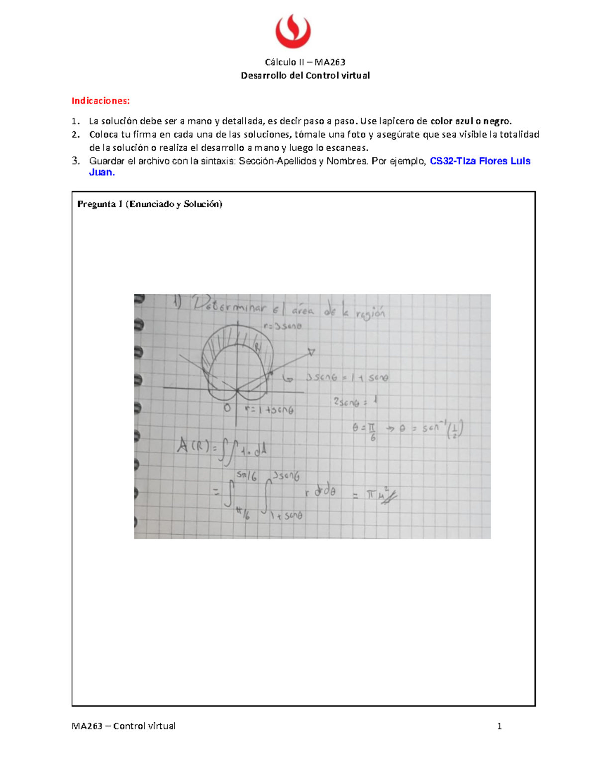 Plantilla - par el Desarrollo del control virtual 2 - Cálculo II – MA26 3 Desarrollo del Control ...