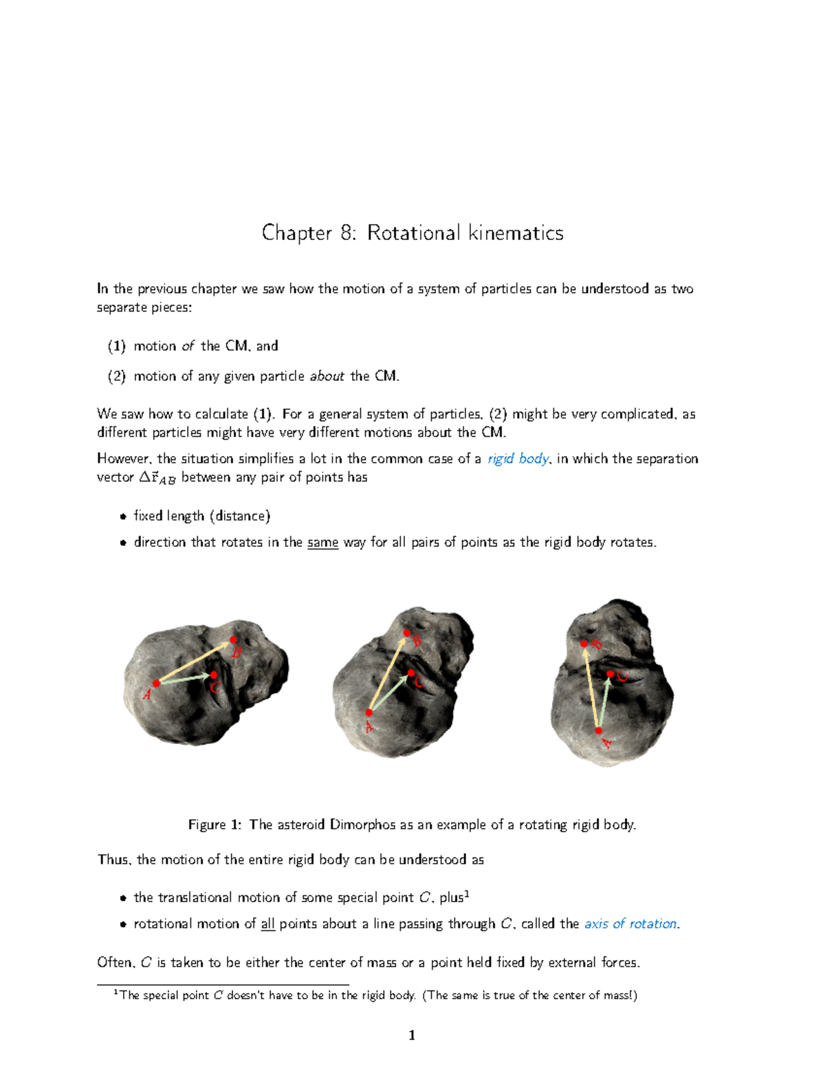 LN8 - Rotational kinematics - Chapter 8: Rotational kinematics In the ...
