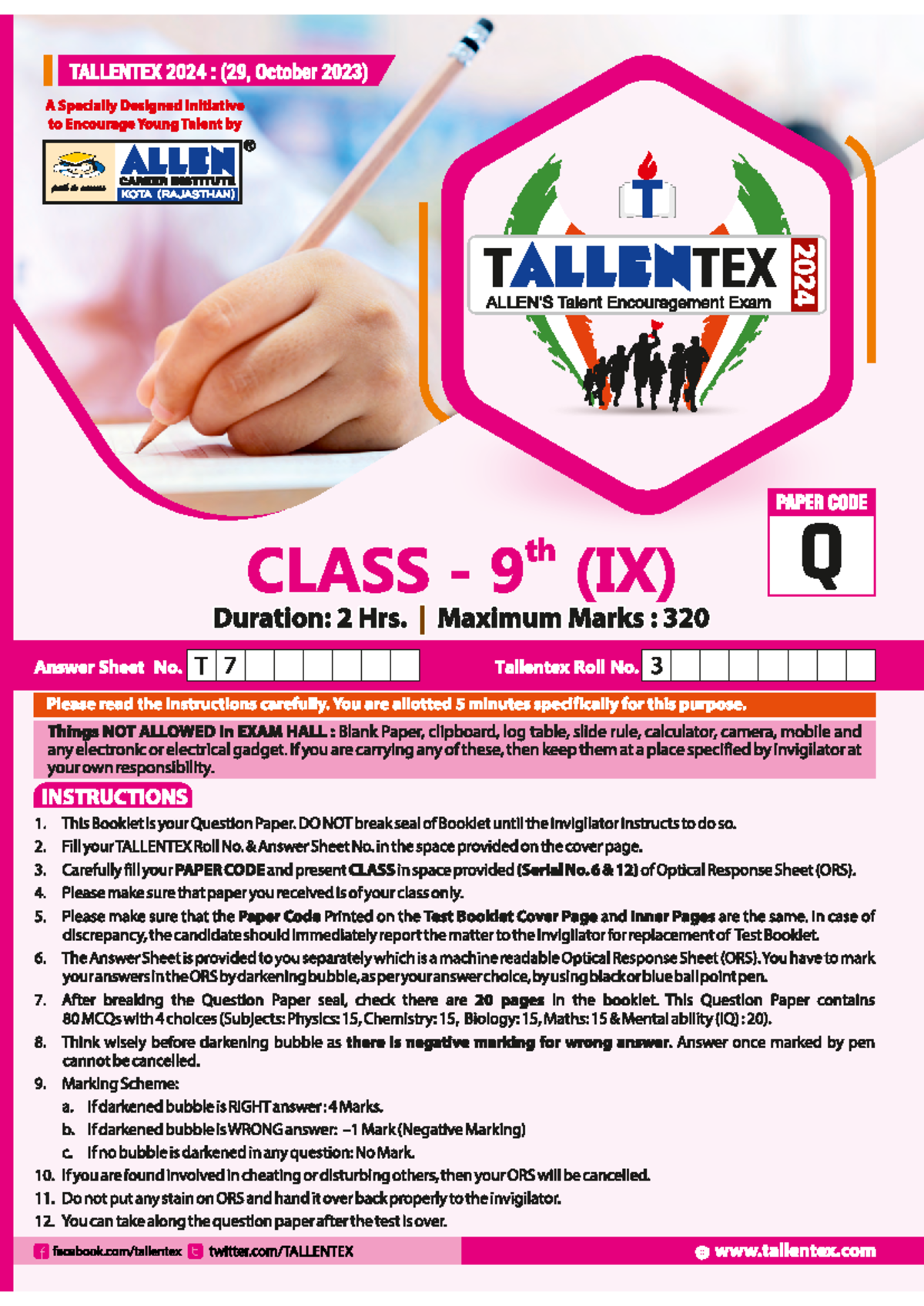 Class 9th Paper set 1 m5uesn - PHYSICS This section contains 15 ...