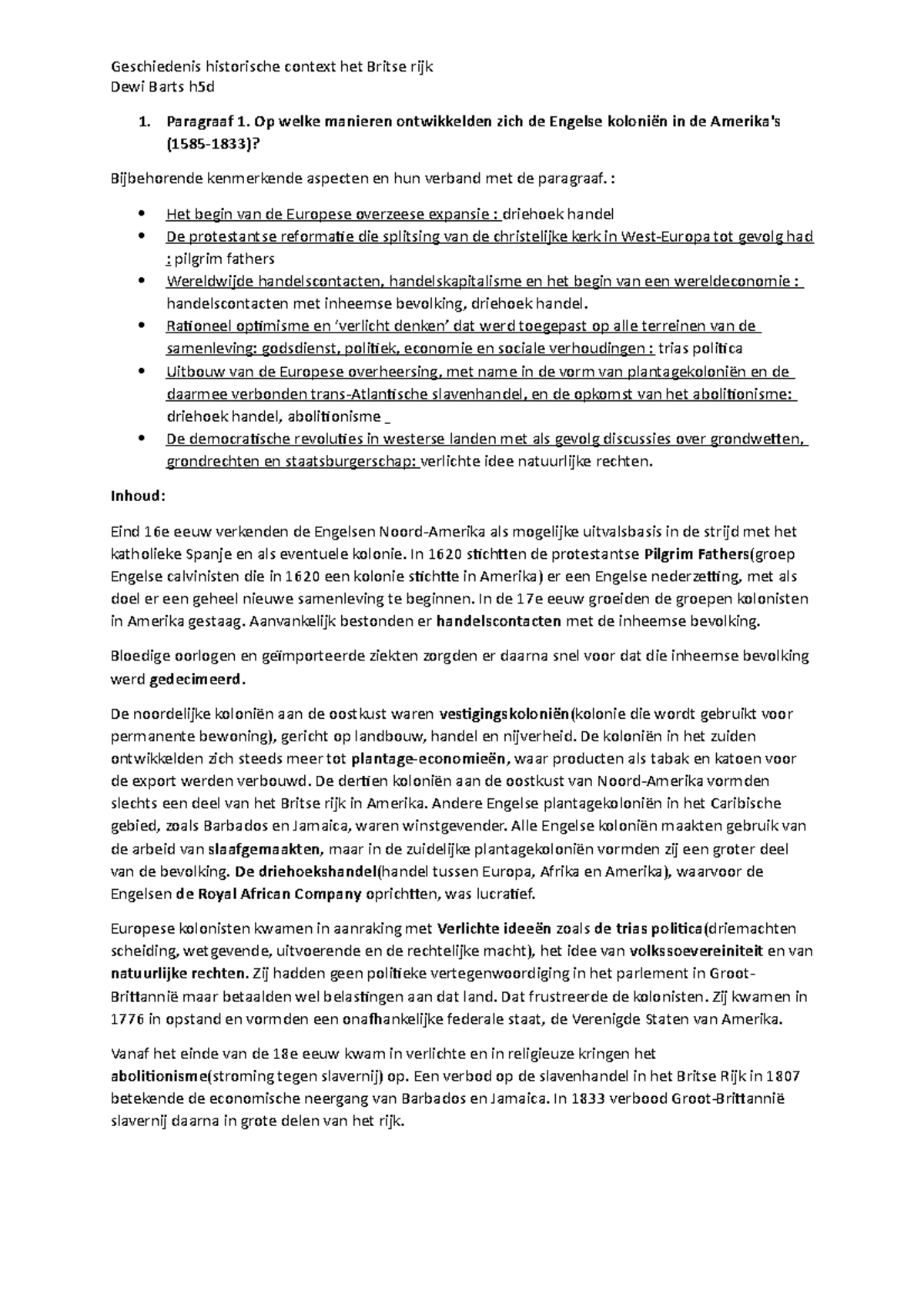 Geschiedenis historische context het britse rijk - Studeersnel