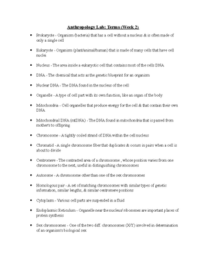 Lab 6 - Biological Anthropology Lab work - ANTH 2600 - Studocu