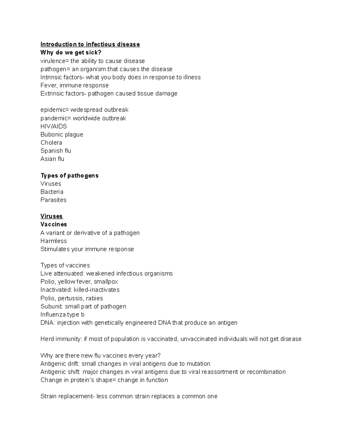 gen bio 2 Lecture 28 - Introduction to infectious disease Why do we get ...