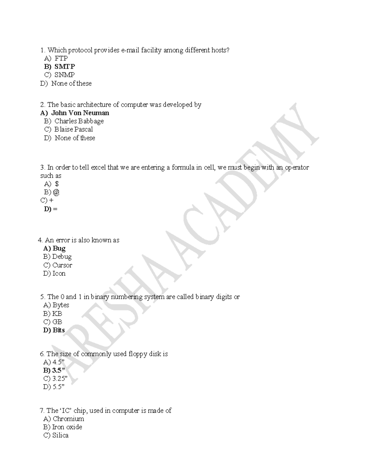 CAB Test Bank - CAB Test Bank - Which protocol provides e-mail facility ...