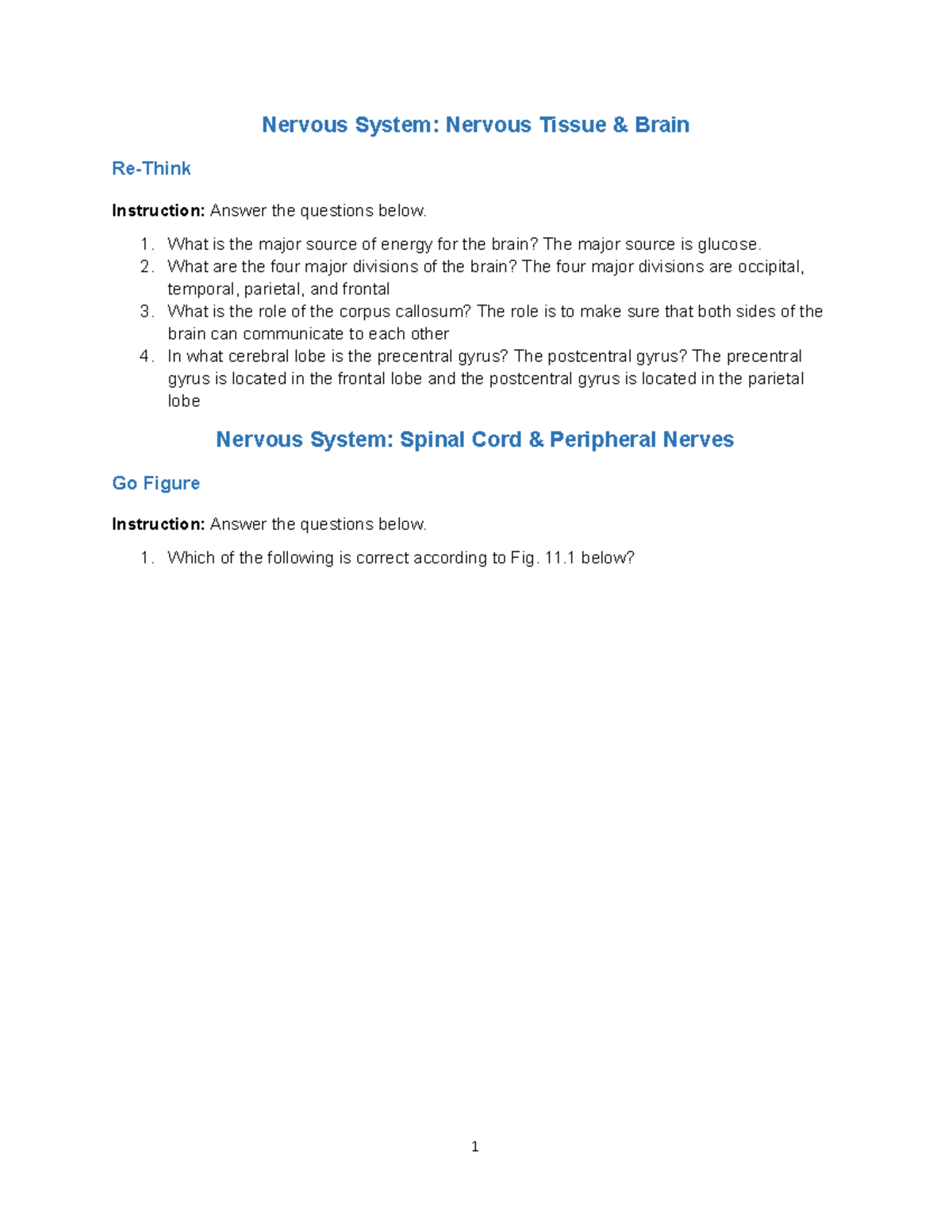 AHP106 Wk3 Assignment final - Nervous System: Nervous Tissue & Brain Re ...