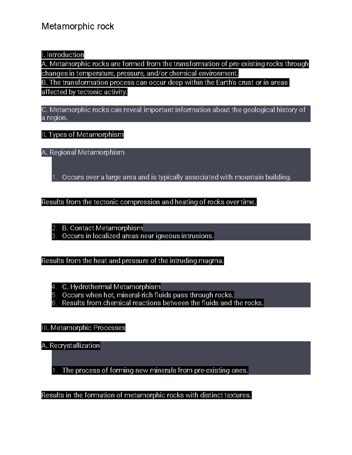 Riverside city college metamorphic rocks - Metamorphic rock I ...