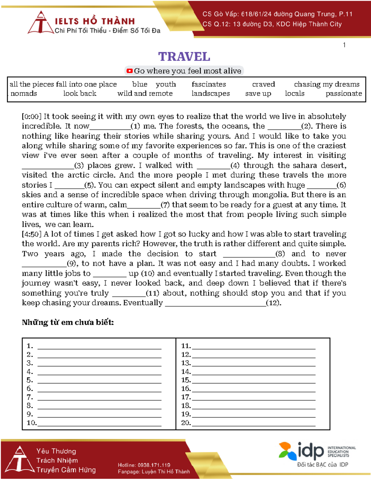 (2) 3.5 Handout Travel - this is a summary of the first class - TRAVEL ...