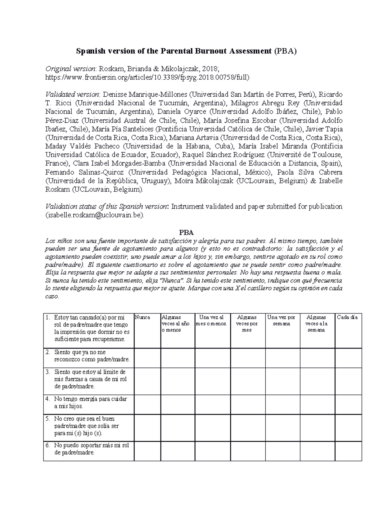 Spanish PBA last - INSTRUMENTO - Spanish version of the Parental ...