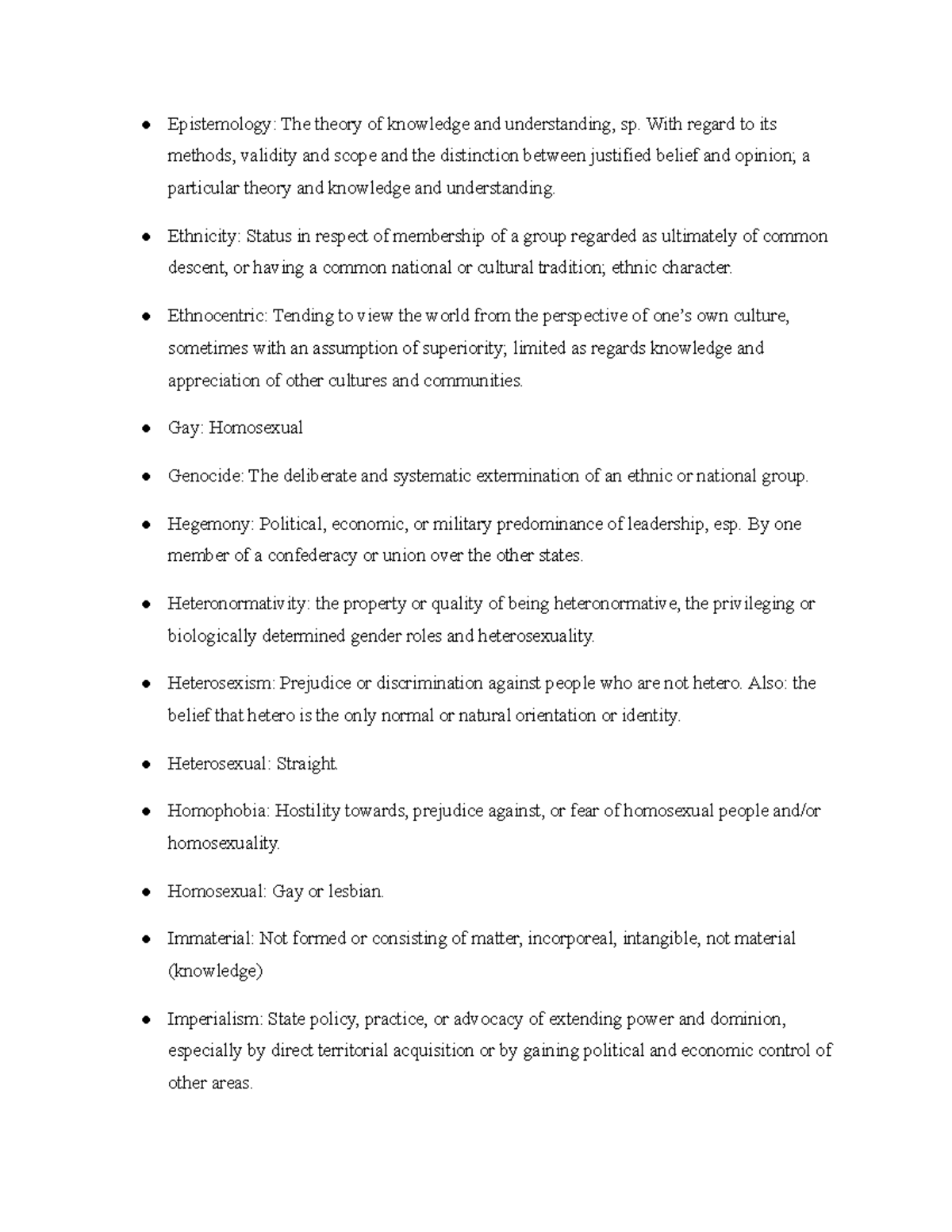 Gender Studies Notes (Terms 4) - Epistemology: The theory of knowledge ...