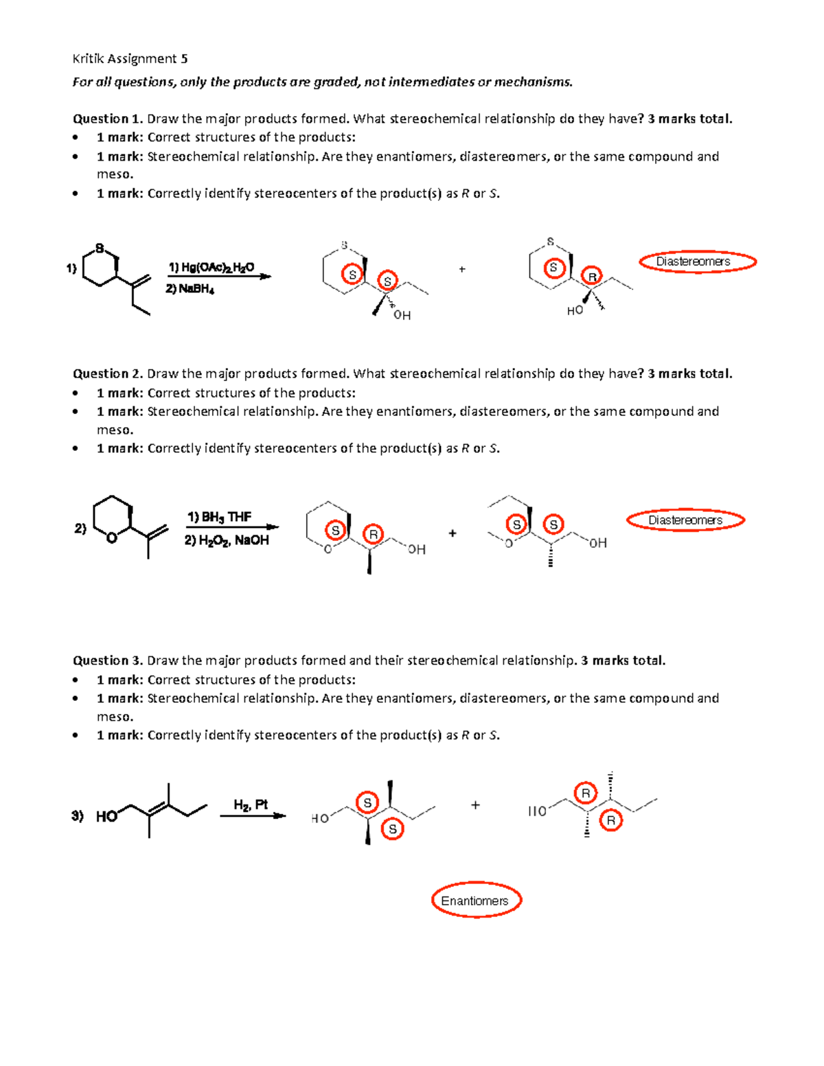Kritik 5assignment Done - Kritik Assignment 5 For all questions, only the products are graded ...