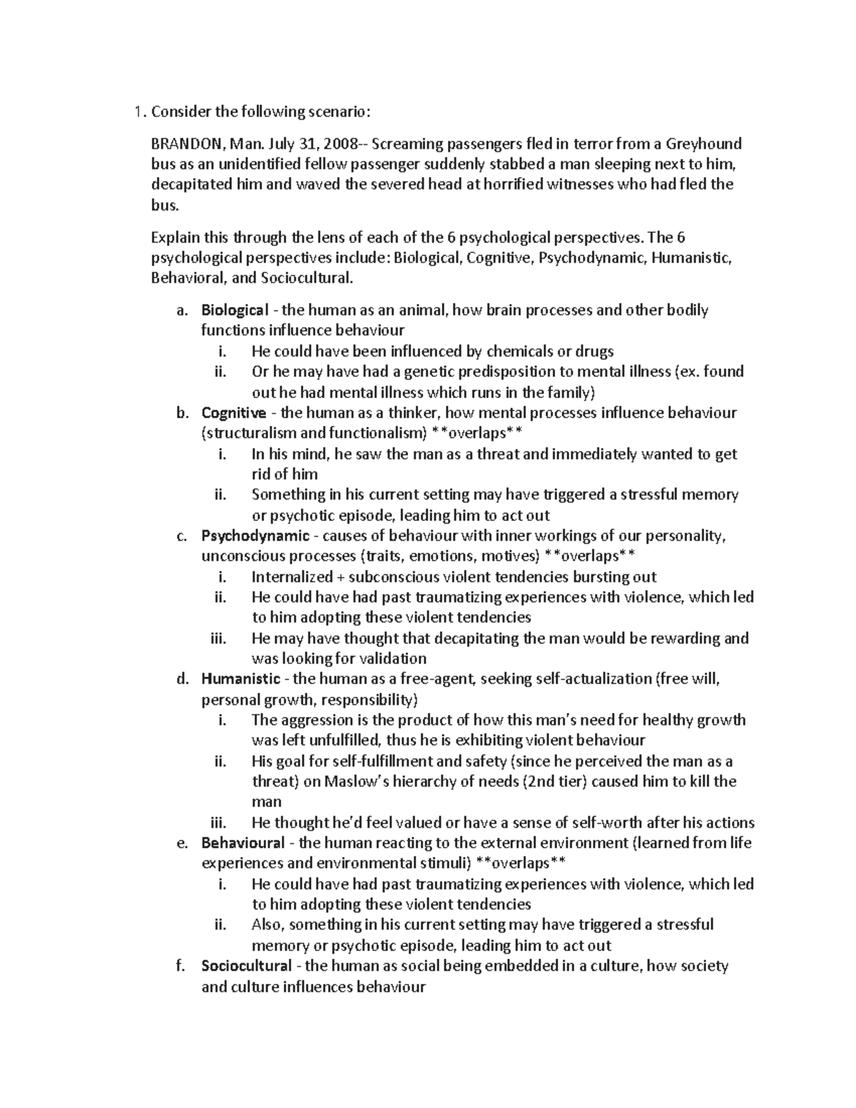 Tutorial 1 - Tut 1 answers - Psychology 1000 - UWO - Studocu