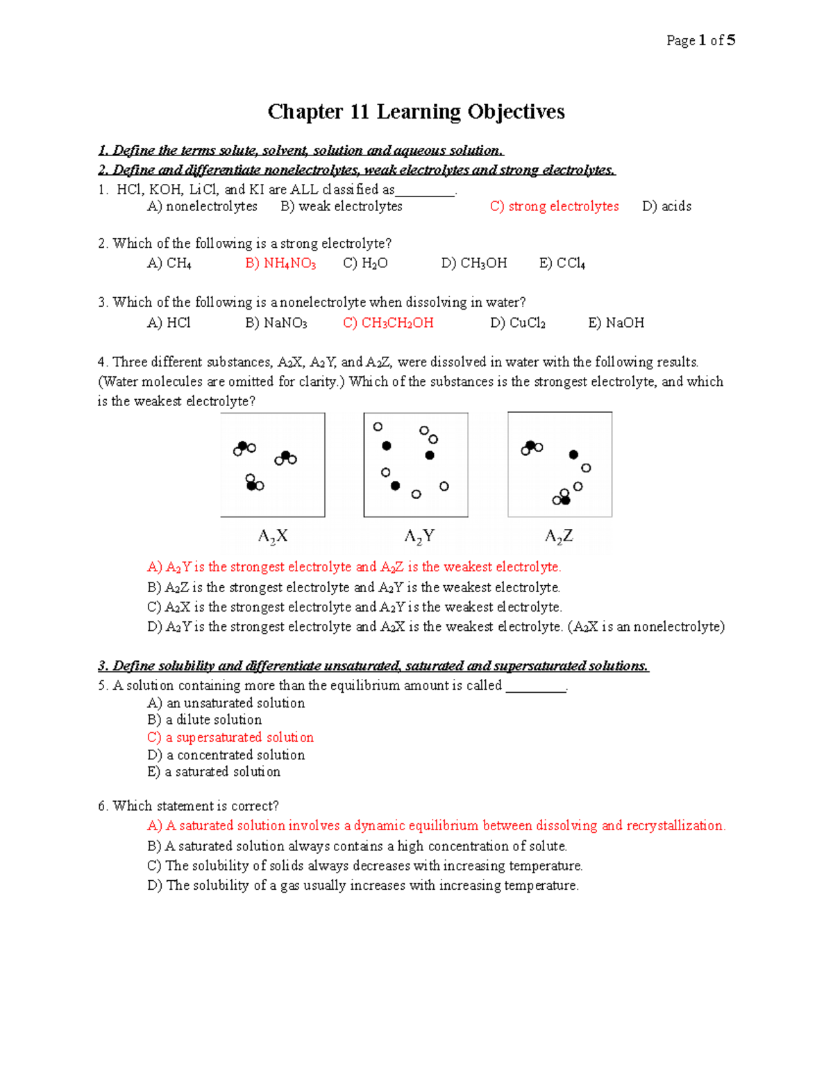 Learning Objectives Practices Chapter 11 (with answers) - Chapter 11 ...
