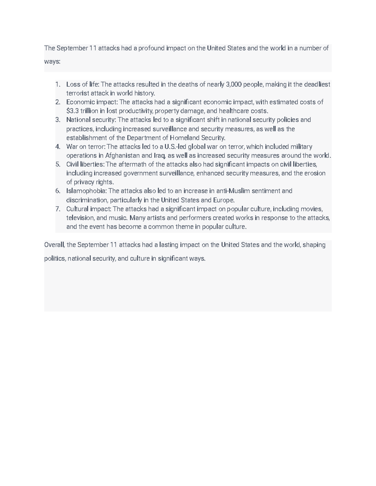 Untitled document (82) - The September 11 attacks had a profound impact ...