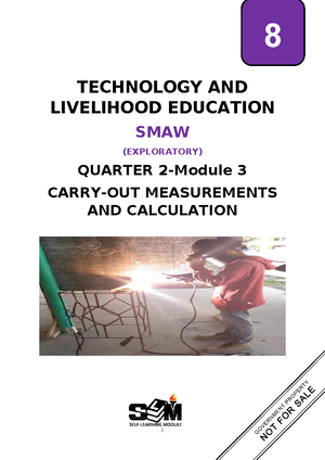 SMAW Module 2 - EXPLORATORY OFFERED - TECHNOLOGY AND LIVELIHOOD ...