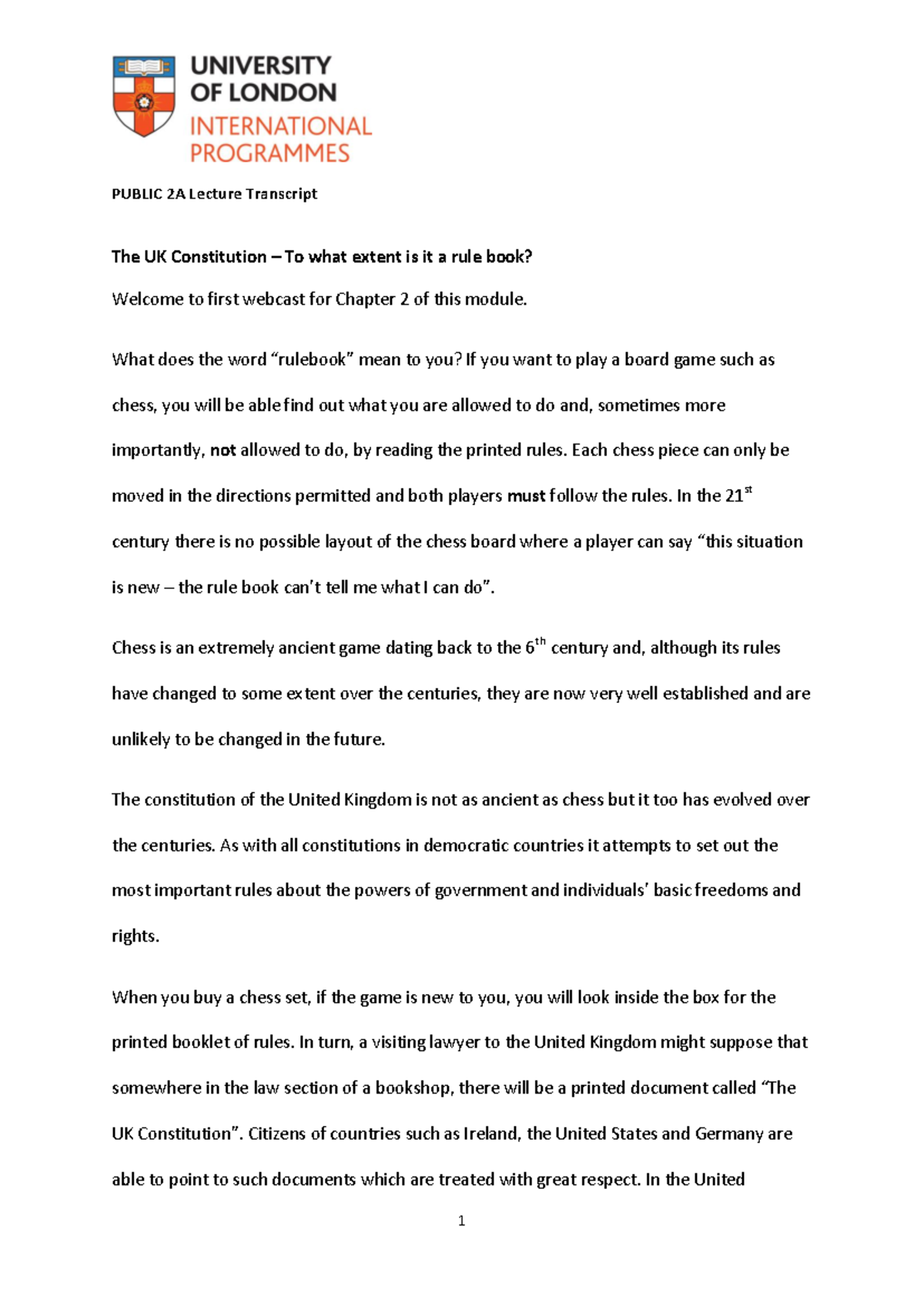 essaykdjgsnkshagsVbnmc - The UK Constitution – To what extent is it a ...