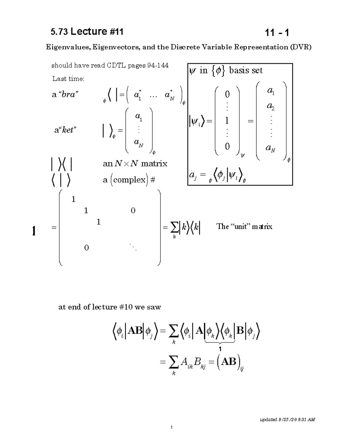 MEigenvalues, Eigenvectors, and Discrete Variable Representation (PDF - 1.1MB) - Eigenvalues ...