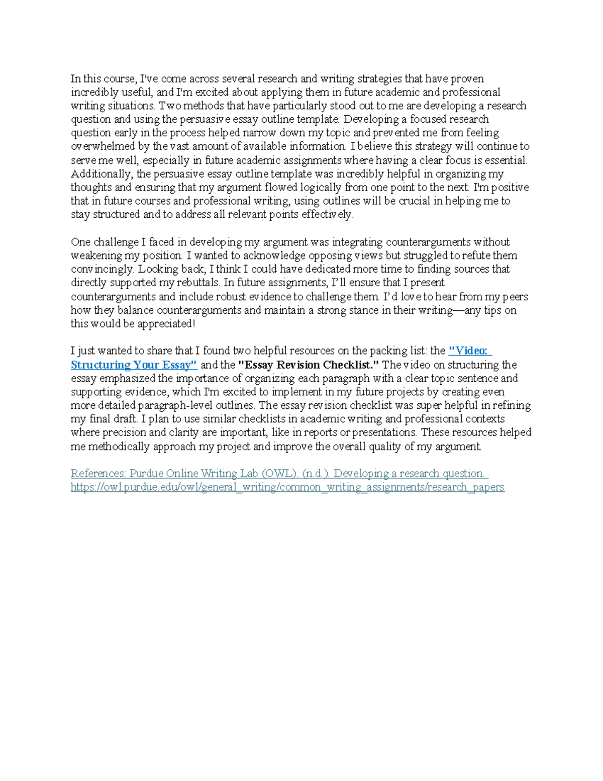 ENG 190 Final Discussion WEEK 8 - In this course, I've come across ...