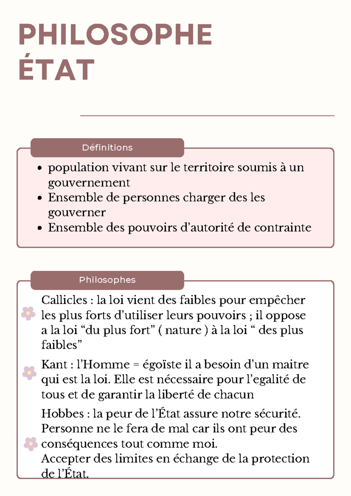 Philo - PHILOSOPHE ÉTAT Définitions Philosophes population vivant sur ...