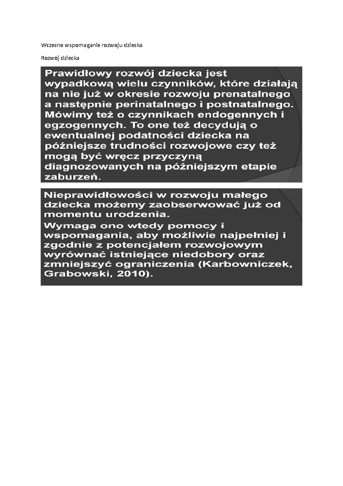 Wwr 1 wykład - Wykład z wczesne wspomaganie rozwoju dziecka ...