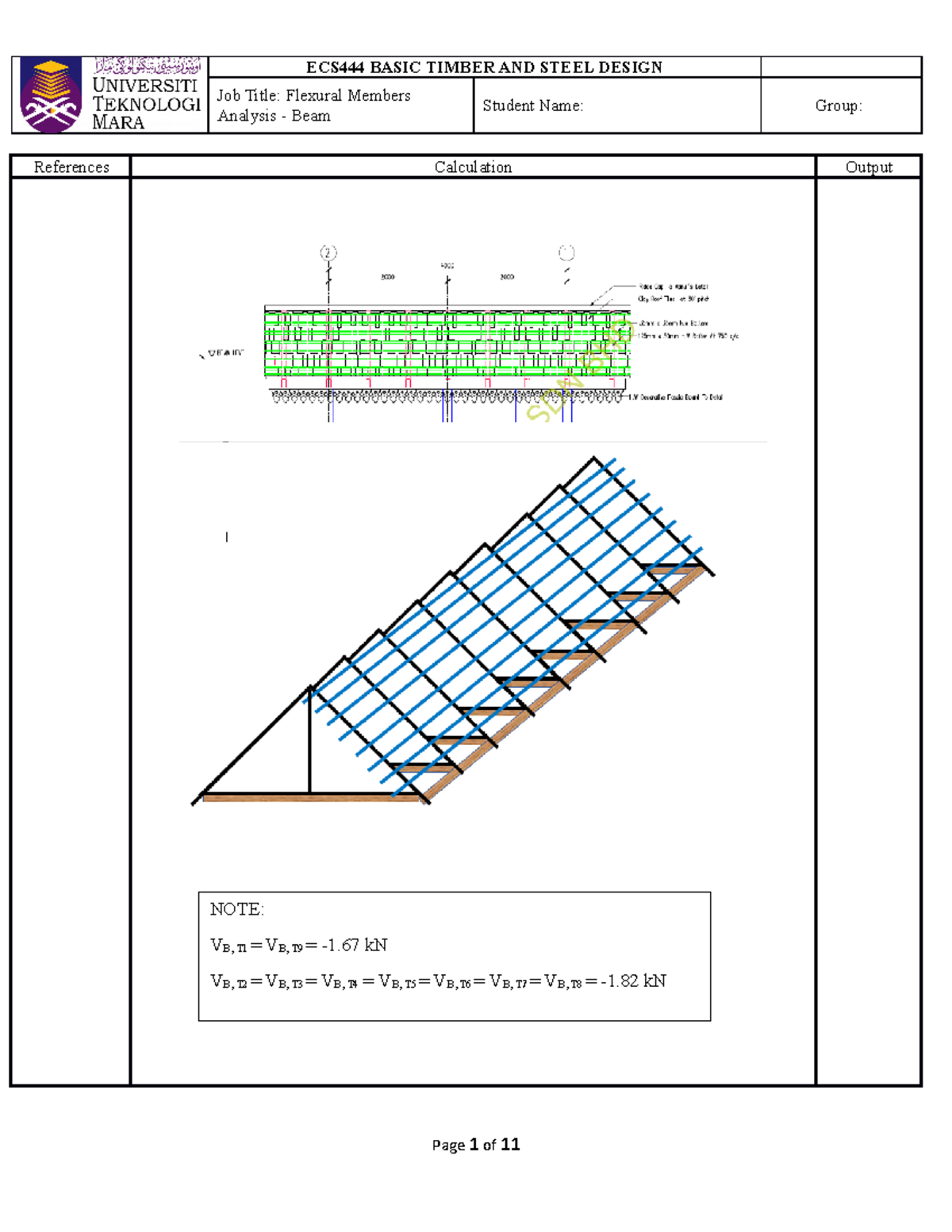 ECS444 DESIGN of TIMBER STRUCTURE: Flexural Member - Job Title ...