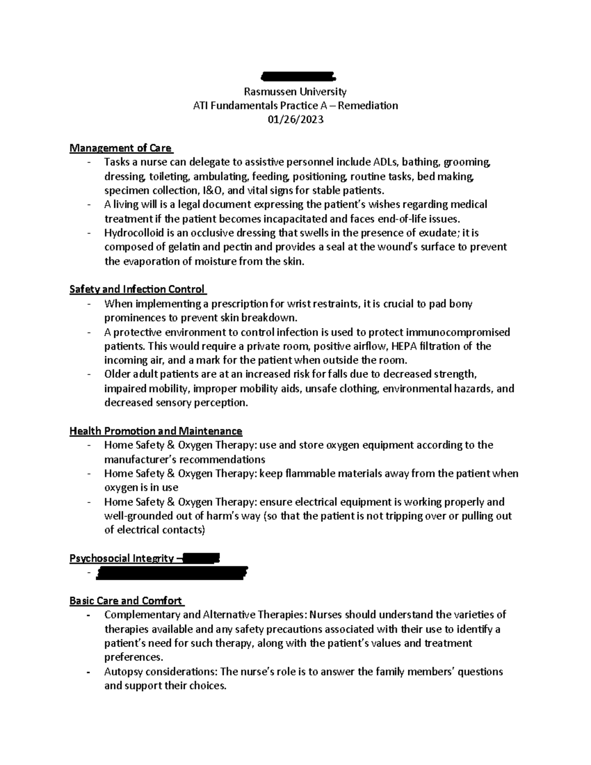 Remediation Example - great tips - Donna Eason Rasmussen University ATI ...