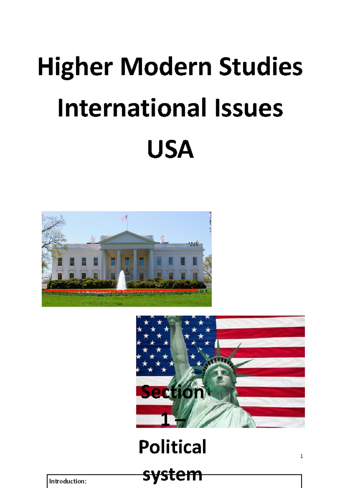 USA booklet Higher Modern Studies - 1 Higher Modern Studies ...
