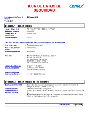 HDS Thinner Estandar EPH - COMEX THINNER ESTANDAR EPH No aplicable ...