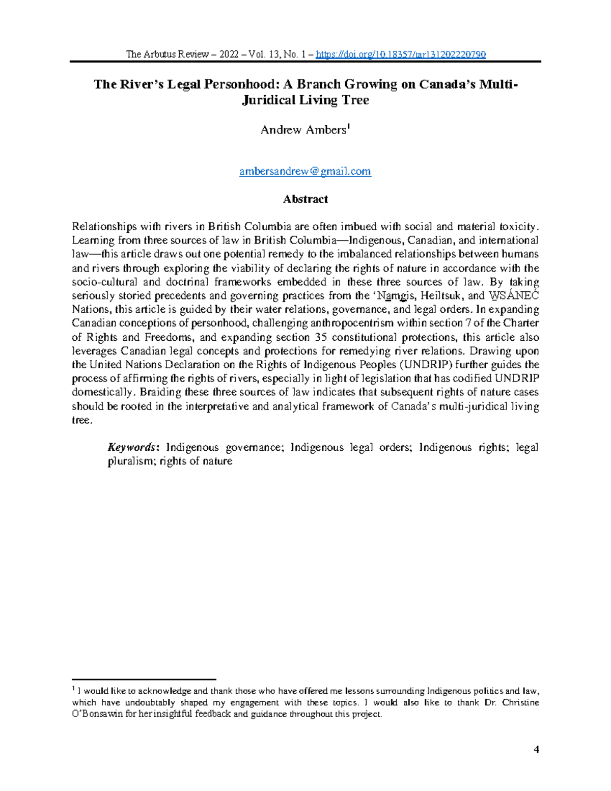 Ambers Canada rivers - needed for lecture - The River’s Legal ...