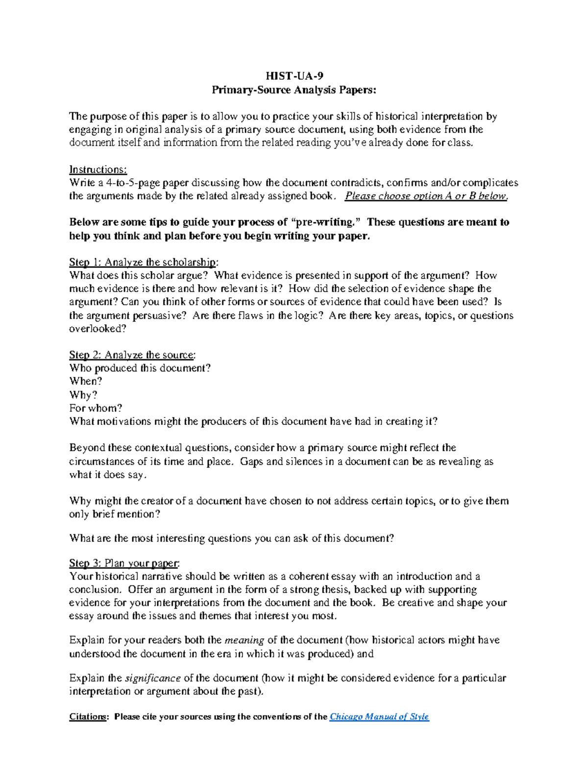 HIST-UA-9 Primary Source Analysis Paper - HIST-UA- Primary-Source ...