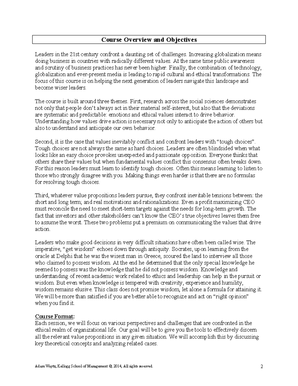 Values Based Leadership - Adam Waytz, Kellogg School of Management ...