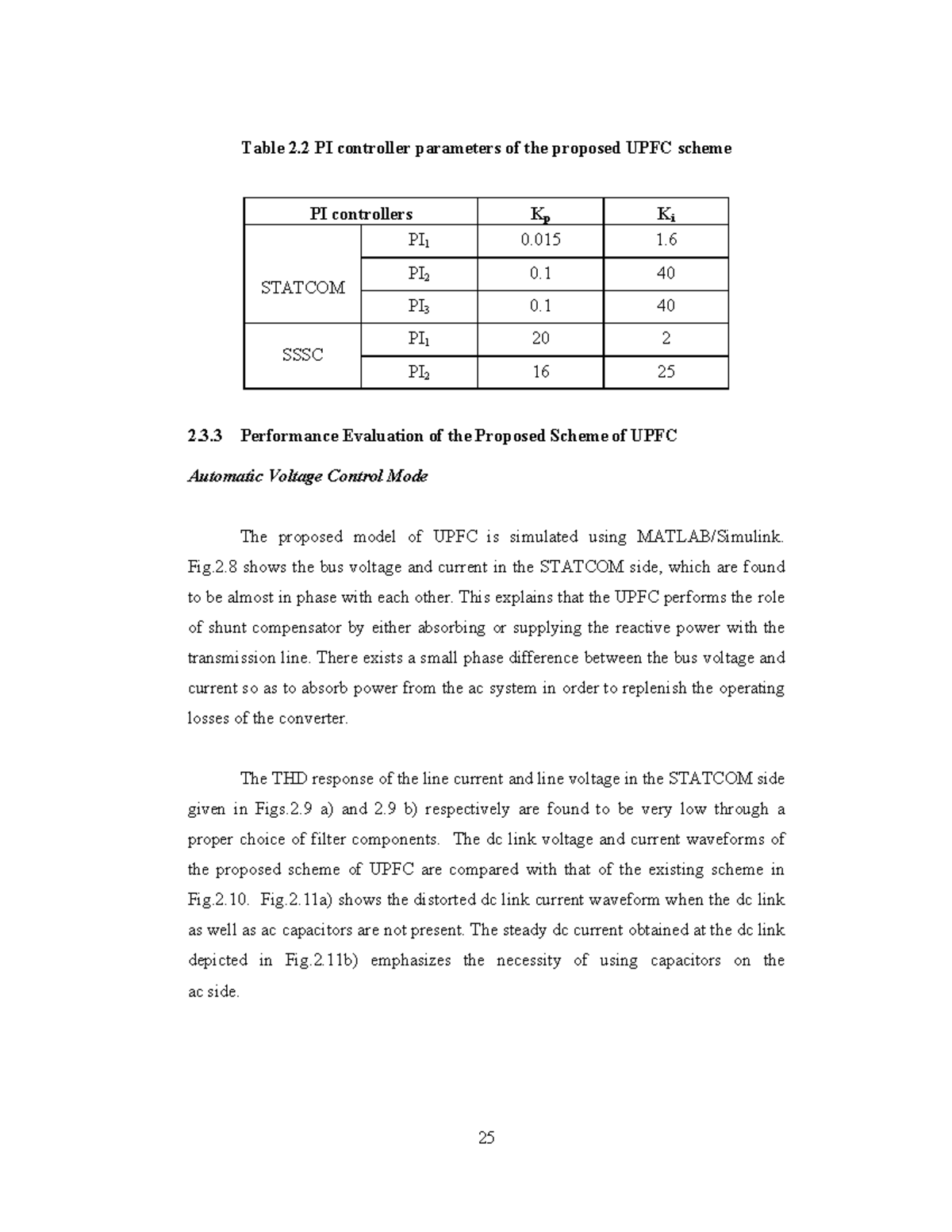 Voltage Source Inverter-7 - Table 2 PI controller parameters of the proposed UPFC scheme PI ...