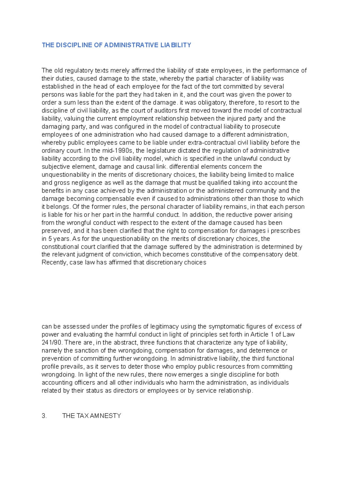 THE Discipline OF Administrative Liability 3 - THE DISCIPLINE OF ...