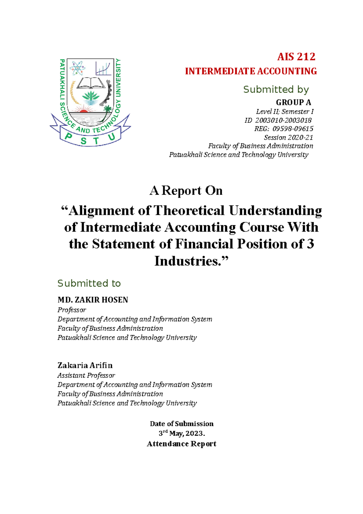 AIS-Report-Half Cooked-Docx - Date of Submission 3 rd May, 2023 ...