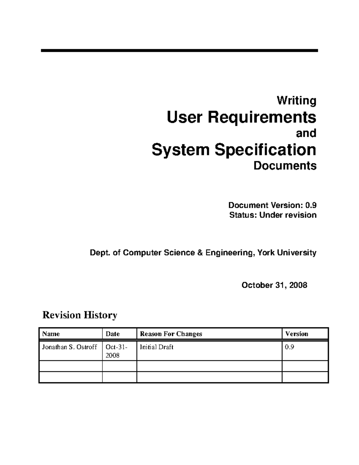URD Template - sadf - Writing User Requirements and System ...