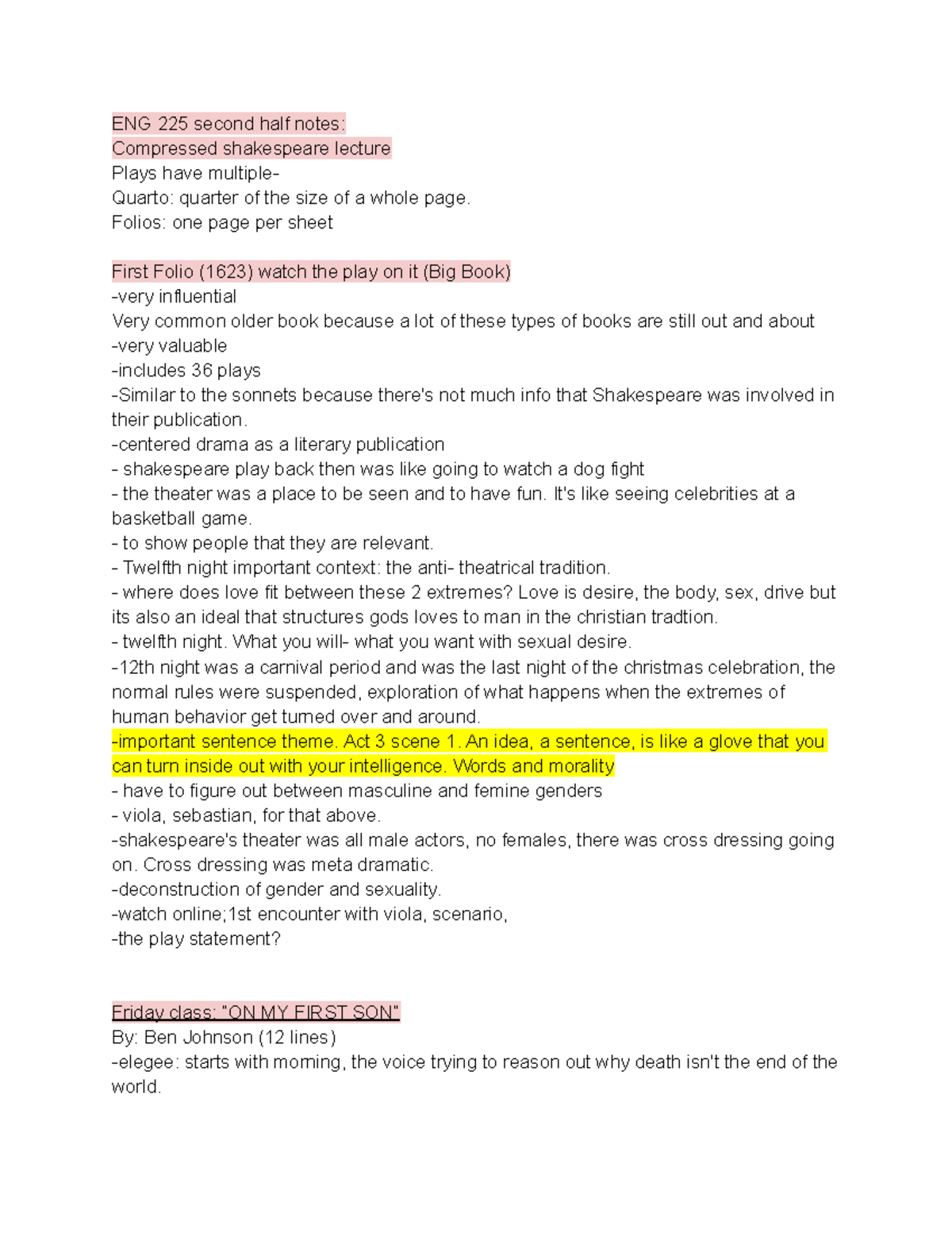 ENG 225 second half notes - ENG 225 second half notes: Compressed ...