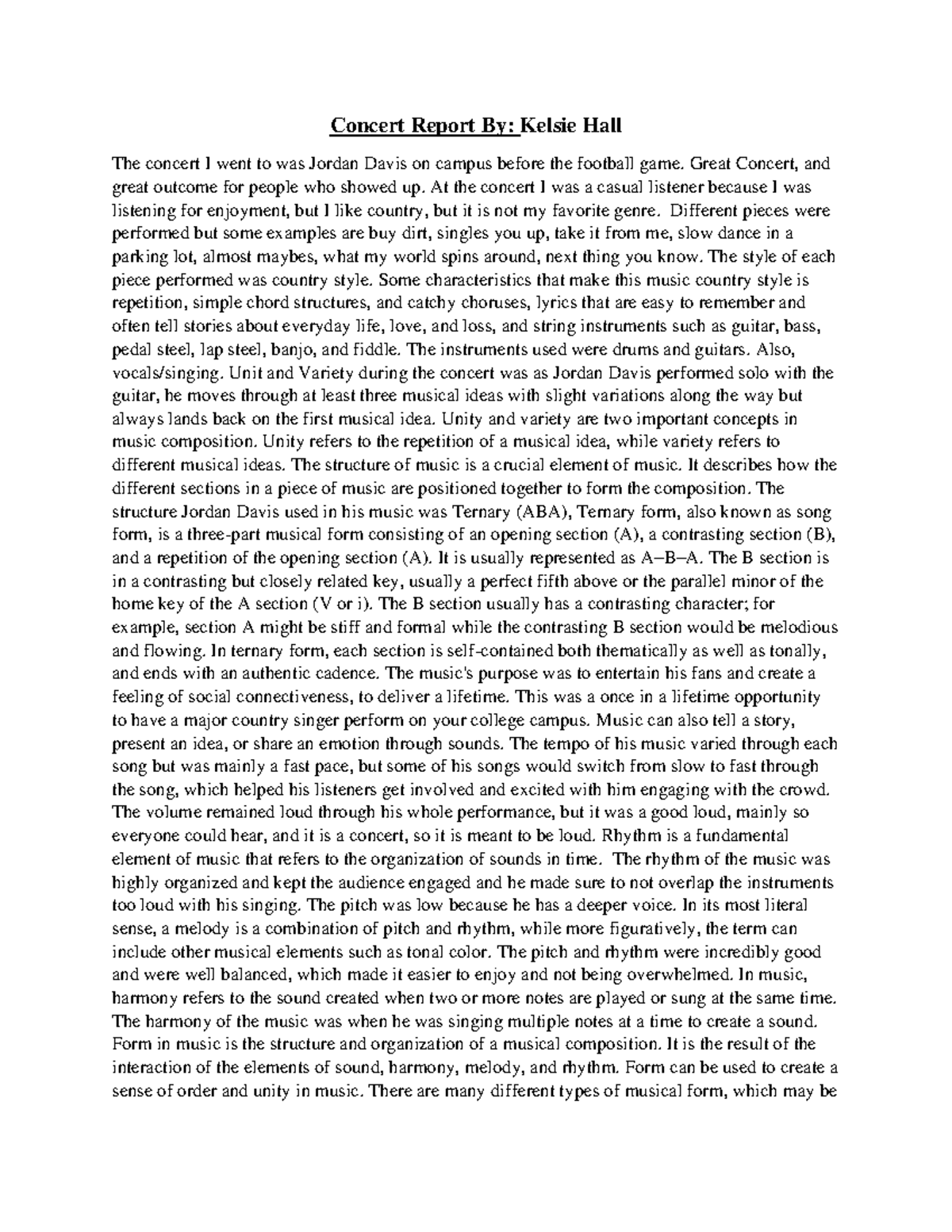 Concert Report - music qppreation assignment 4 - Concert Report By ...