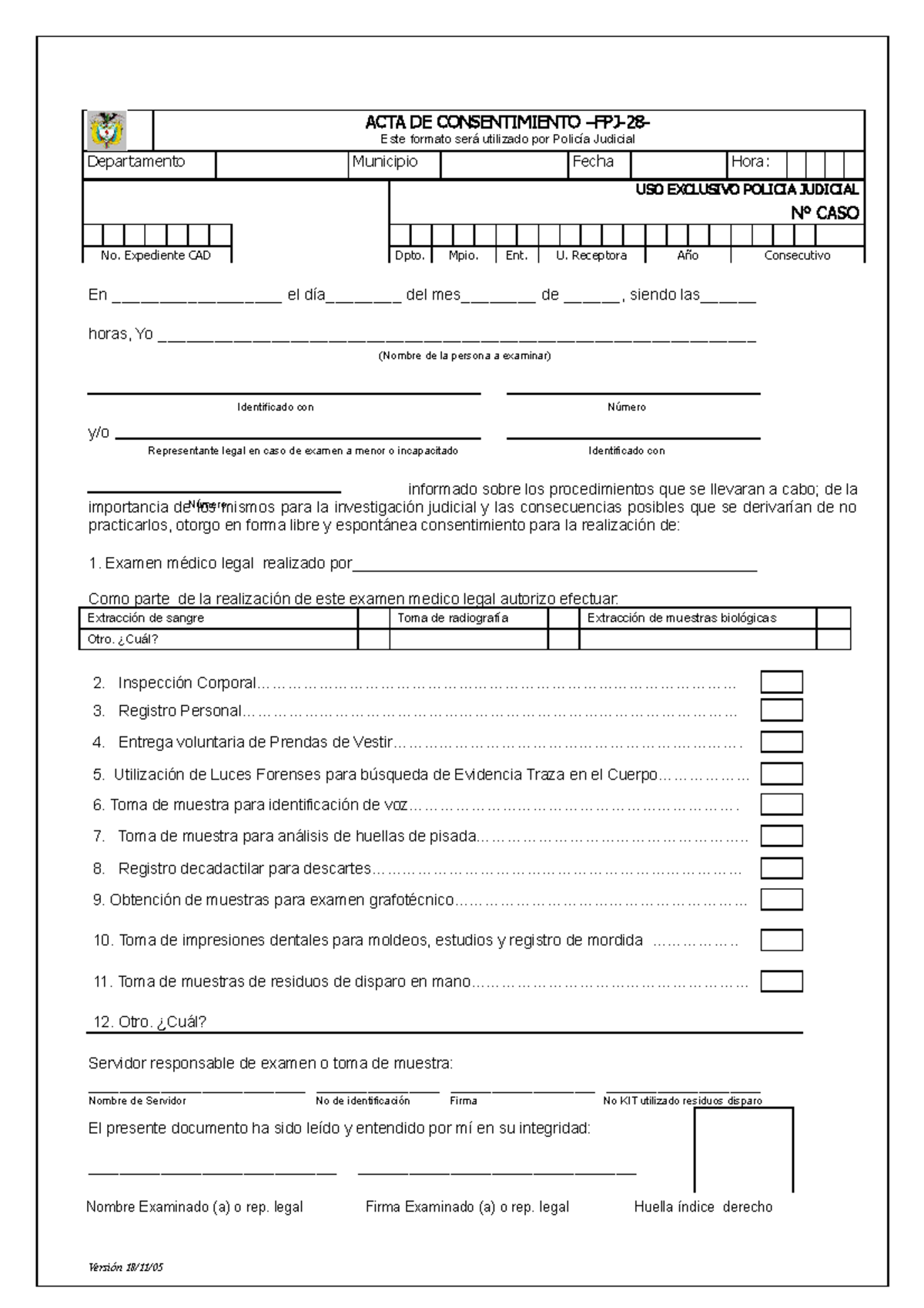 FPJ-28 ACTA DE Consentimiento - ACTA DE CONSENTIMIENTO –FPJ-28- Este ...