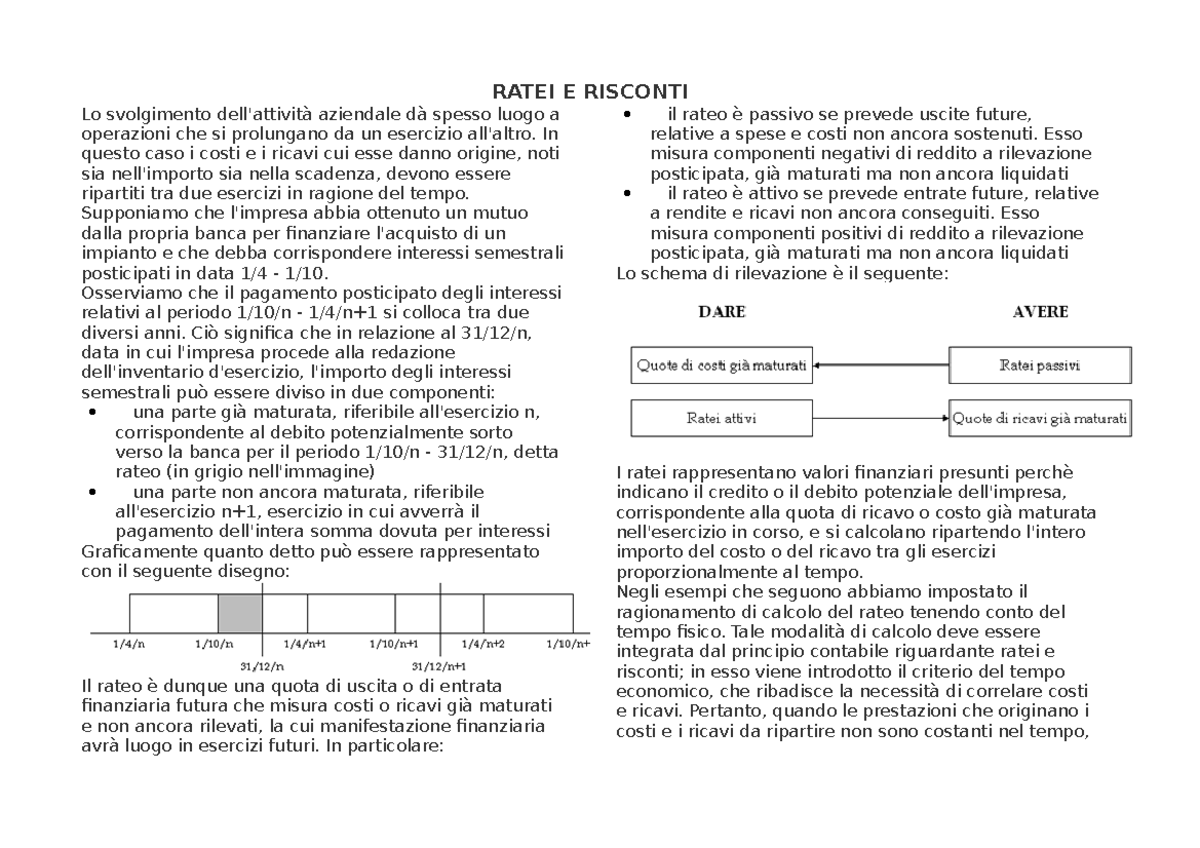 Ratei E Risconti - RATEI E RISCONTI Lo svolgimento dell'attività ...