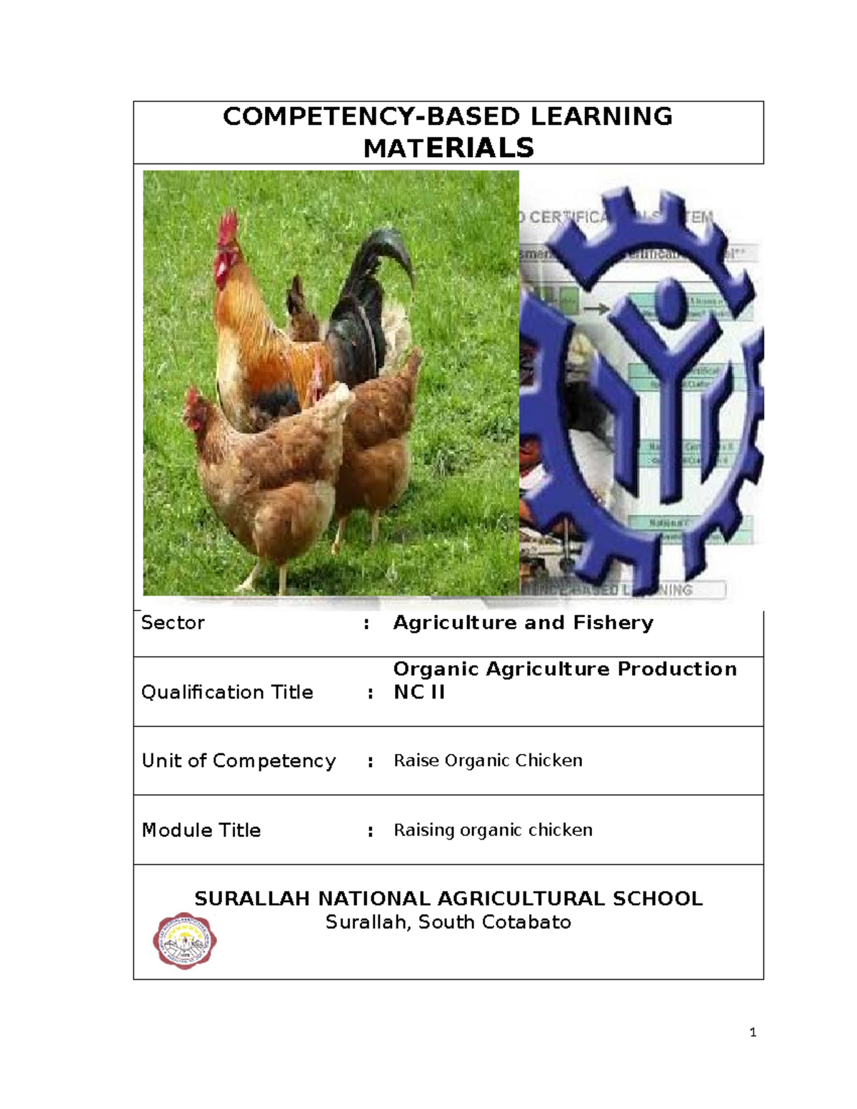 531809409 Raise Organic Chicken - COMPETENCY-BASED LEARNING MATERIALS ...