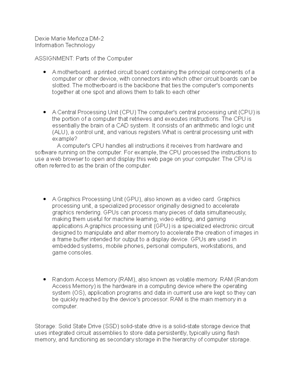 Dexie 1 - Assignments in Ethics - Dexie Marie Meñoza DM- Information ...