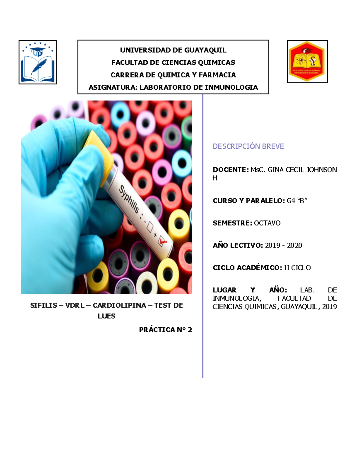 2. Informe DE Laboratorio Sifilis-convertido - Warning: TT: undefined function: 32 SIFILIS ...