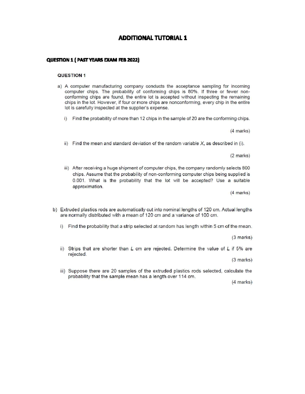 Additional Toturial 1 - Past Year Question - ADDITIONAL TUTORIAL 1 QUESTION 1 ( PAST YEARS EXAM ...