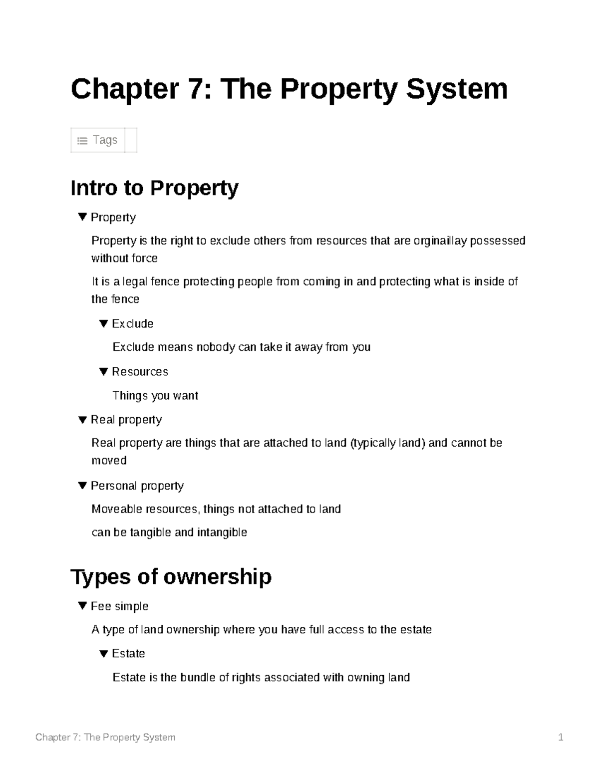 Chapter 7 The Property System - Chapter 7: The Property System Tags ...