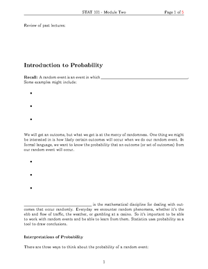 06 linear regression handouts 1 - Review of past lectures: Introduction to Linear Regression We ...