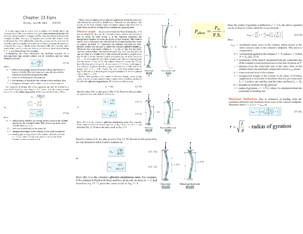 Ch 13 Eqns - Lecture notes 13 - EGM 3601 - ŚĂƉƚĞƌ ϭϯ ƋŶƐ DŽŶĚĂLJ͕ Ɖƌŝů ...