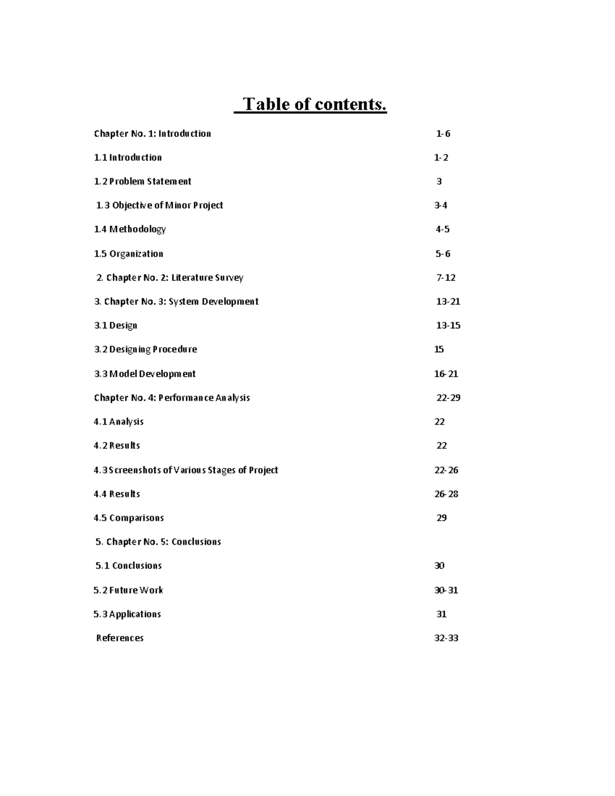 Bbareportsample - Helpful for 6th semester - Table of contents. Chapter ...